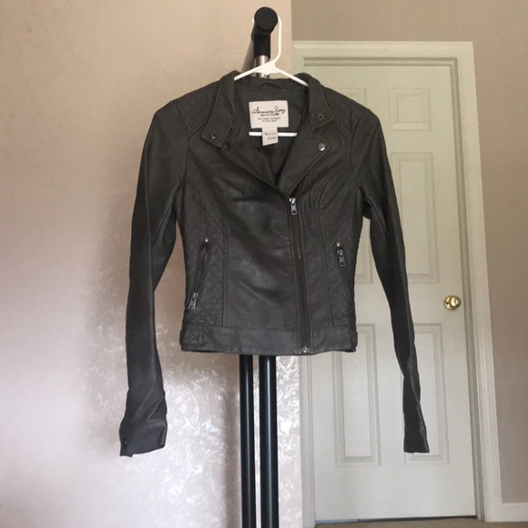 American Rag | Jackets & Coats | American Rag Grey Leather Jacket ...